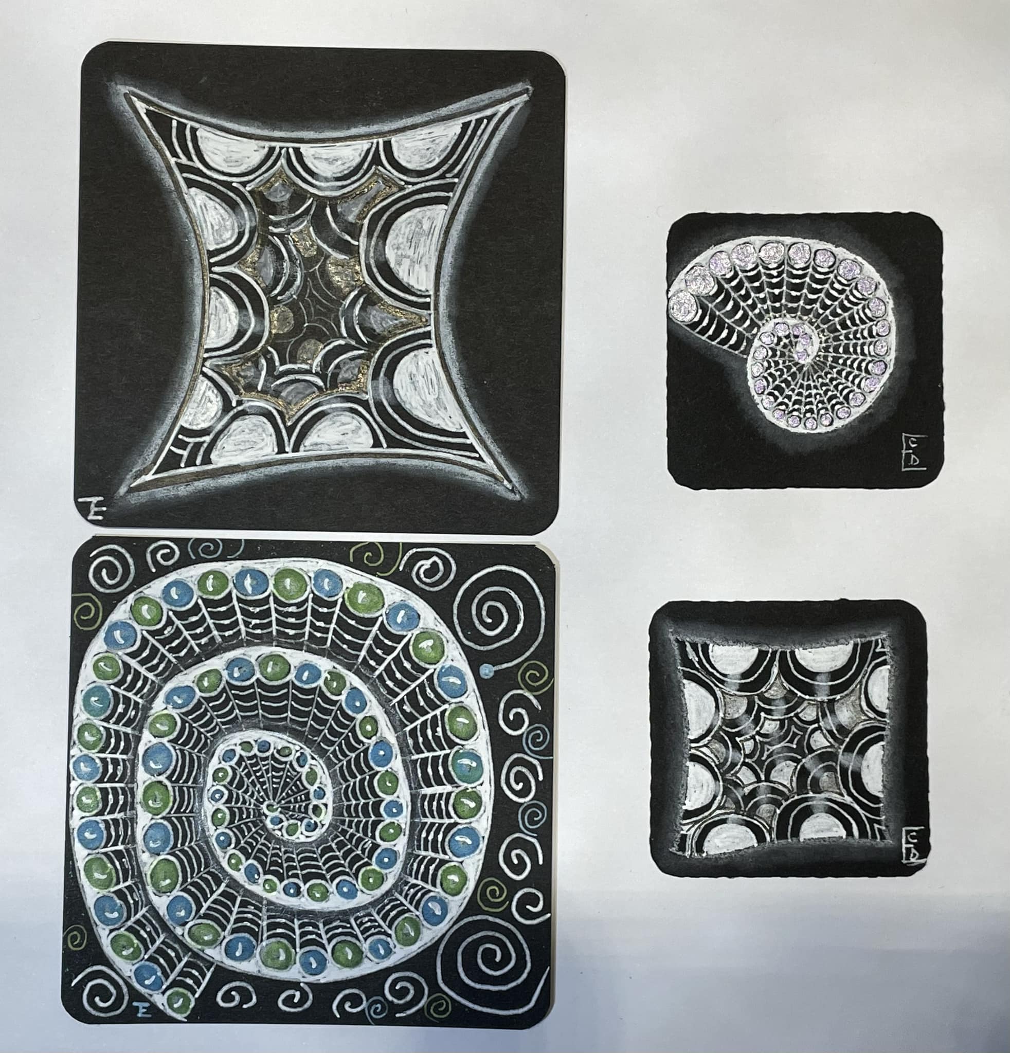 Fun with Black Tiles | Class Recap – Tangle Addicts