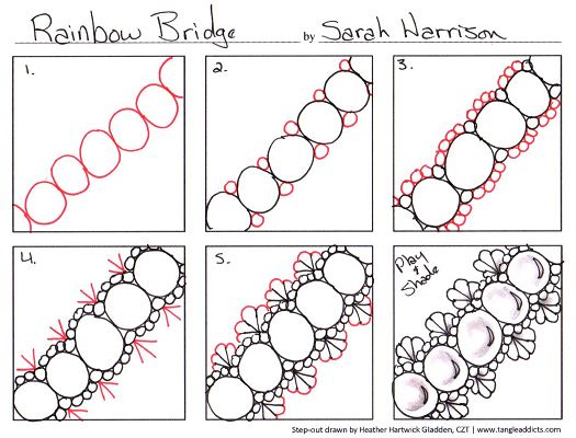 Day 23 #November2023Tangles | Rainbow Bridge – Tangle Addicts