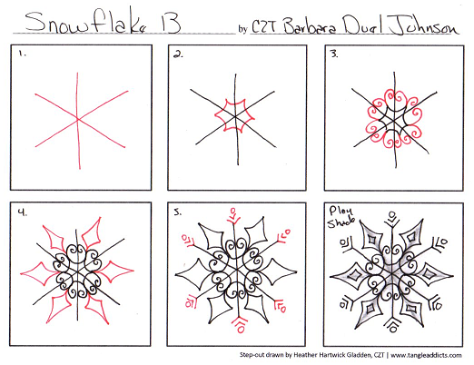 Day 13: Snowflake 13 | January 2024 Tangles – Tangle Addicts