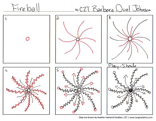 Day 17: Fireball | July 2025 Tangles – Tangle Addicts