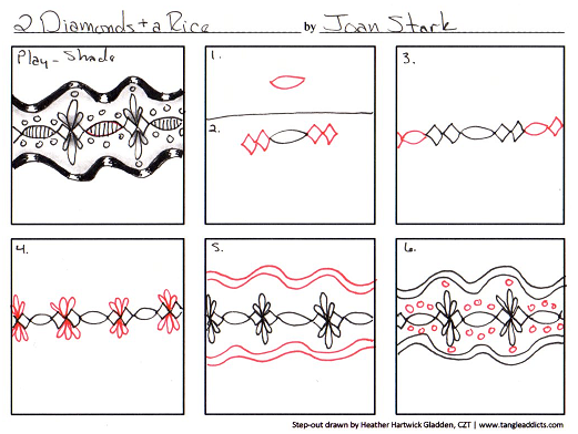 Day 29: 2 Diamonds + a Rice | Festivus Tanglus 2025 – Tangle Addicts