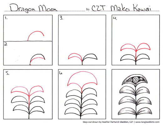 Day 14: Dragon Moon | January Tangles 2026 – Tangle Addicts