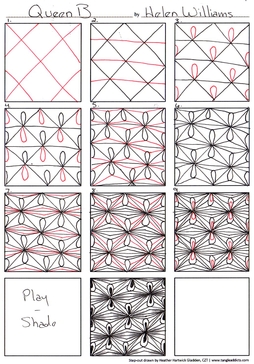 Day 17: Queen B | January Tangles 2026 – Tangle Addicts