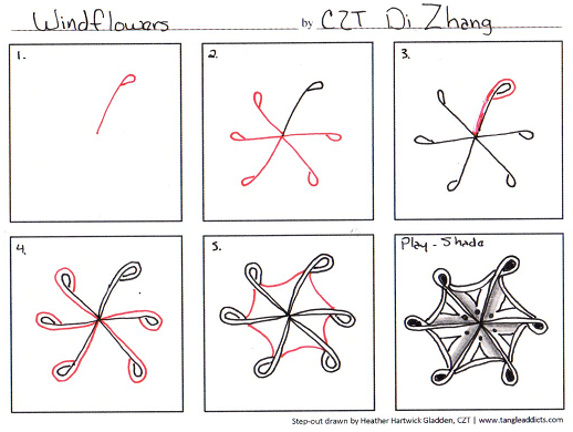 Day 16: Windflowers | January Tangles 2026 – Tangle Addicts